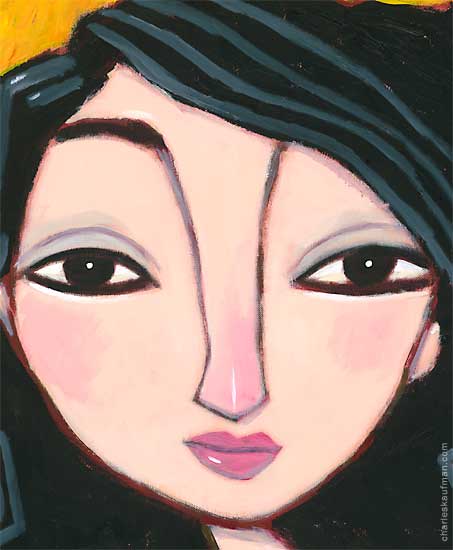 Figurative Art and Paintings by Charles Kaufman -"Little Blue Dress"